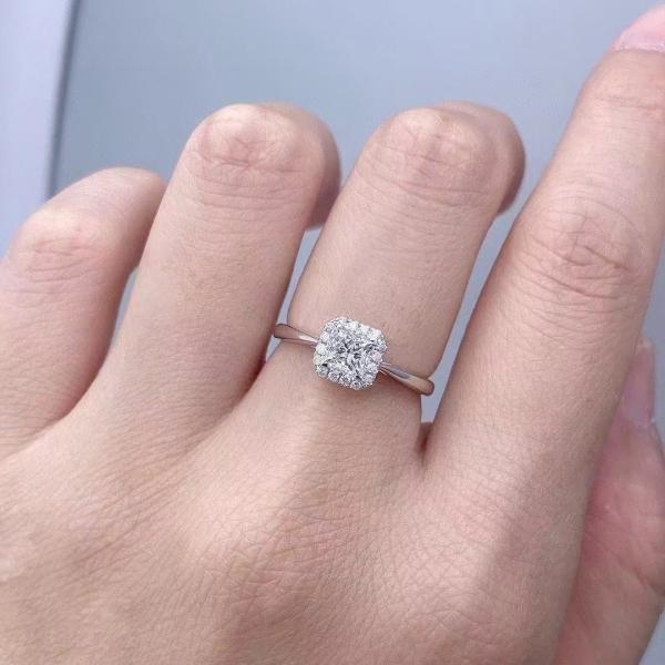 Quality Customization Limited Time Discount 18K Lab Diamonds Square Diamond Ring FL Clarity for sale