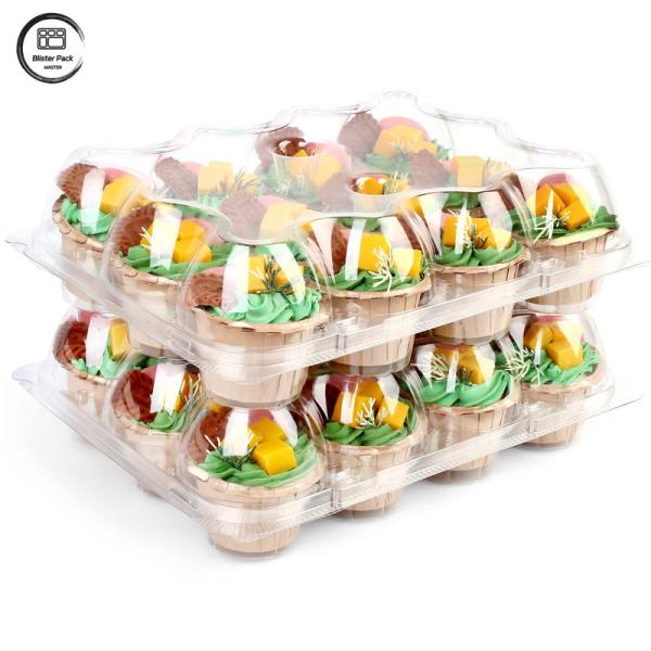 Quality Clear PET Cupcake Clamshell Containers Custom Secure & Desserts Transparent Cake for sale