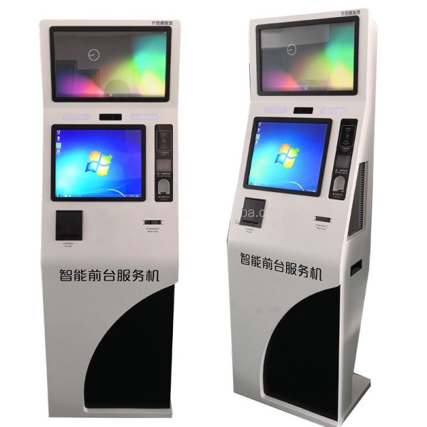 Quality 19inch dual screen self-service payment kiosk terminal and retail bill acceptor for sale