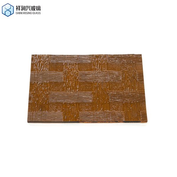 Quality Solid Color Brown Patterned Glass Shinerising 3mm 5mm 1830*2440 Flat Belgian Style for sale