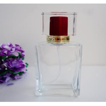 CLear Square Glass Perfume Bottles With Childproof Cap 50ml Volume