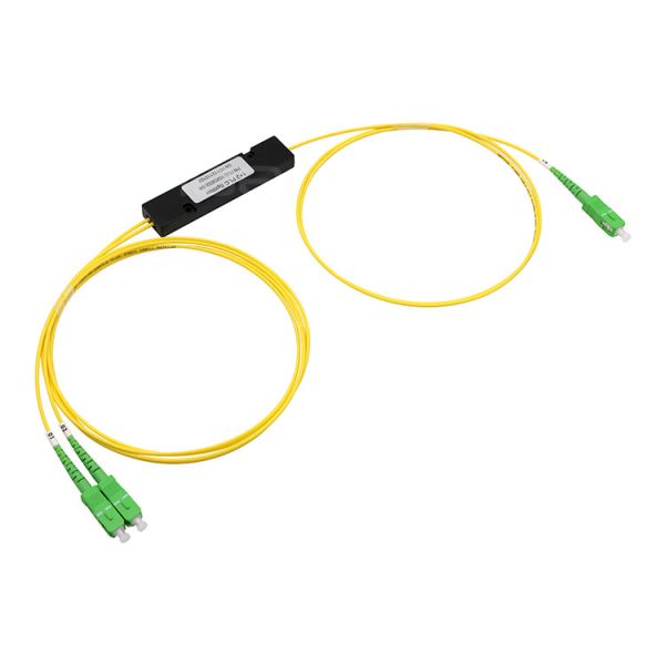 Quality Single Mode 1X2 PLC Fiber Splitter With SC APC Fiber Connectors for sale