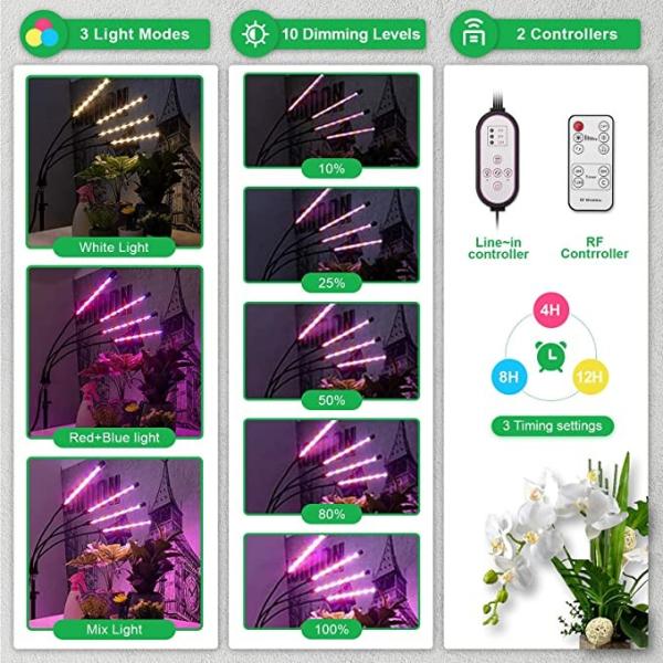 Quality DC5V LED Growth Lamp Tripod Standing Grow Lights For Seedlings for sale