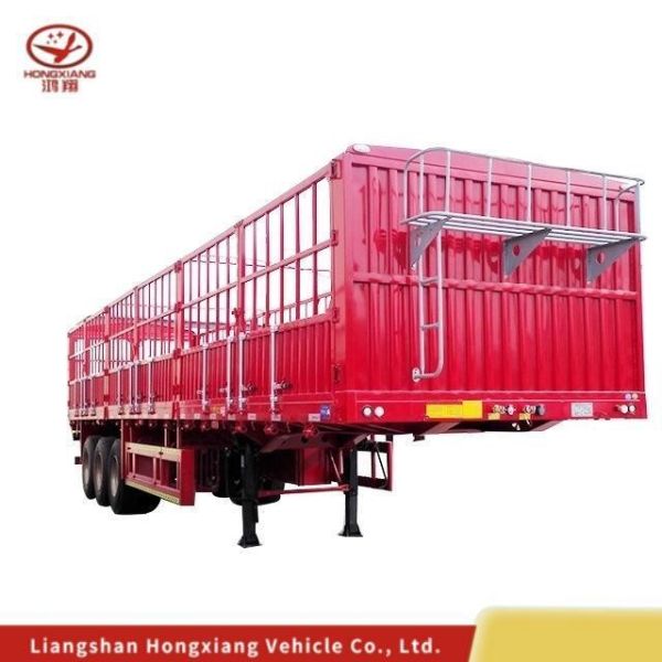 Quality 3 Axles Agricultural Transportation Vegetable Self-dumping Grain Fence Stake Semi Trailer for sale