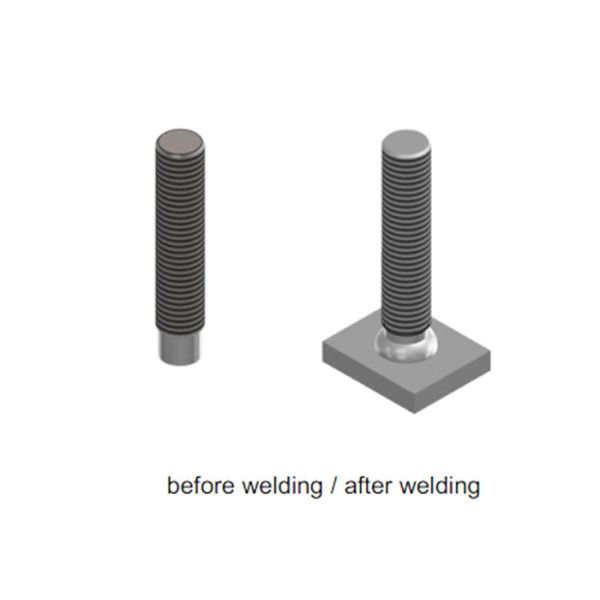 Quality Threaded Stud Type MPF Stainless Steel Weld Studs For Drawn Arc Stud Welding for sale