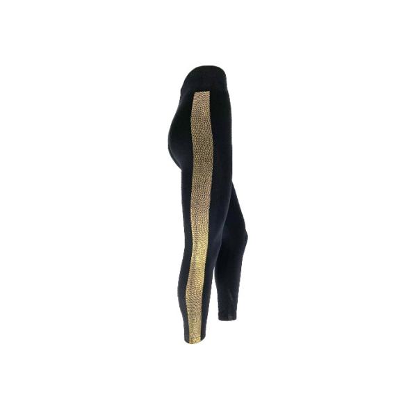 Quality High Waist Golden Side Panel Brushed Leggings Fleece Lined Legging for sale