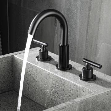 Quality 8In Widespread Bathroom Sink Faucet Matte Black Centerset Faucet for sale