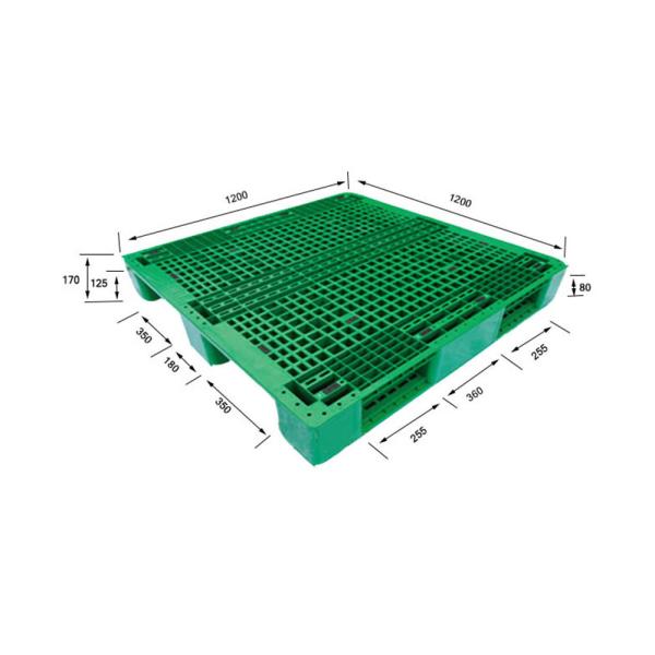 Quality Green 4 Way Heavy Duty Plastic Pallet Warehouse Use Nestable for sale