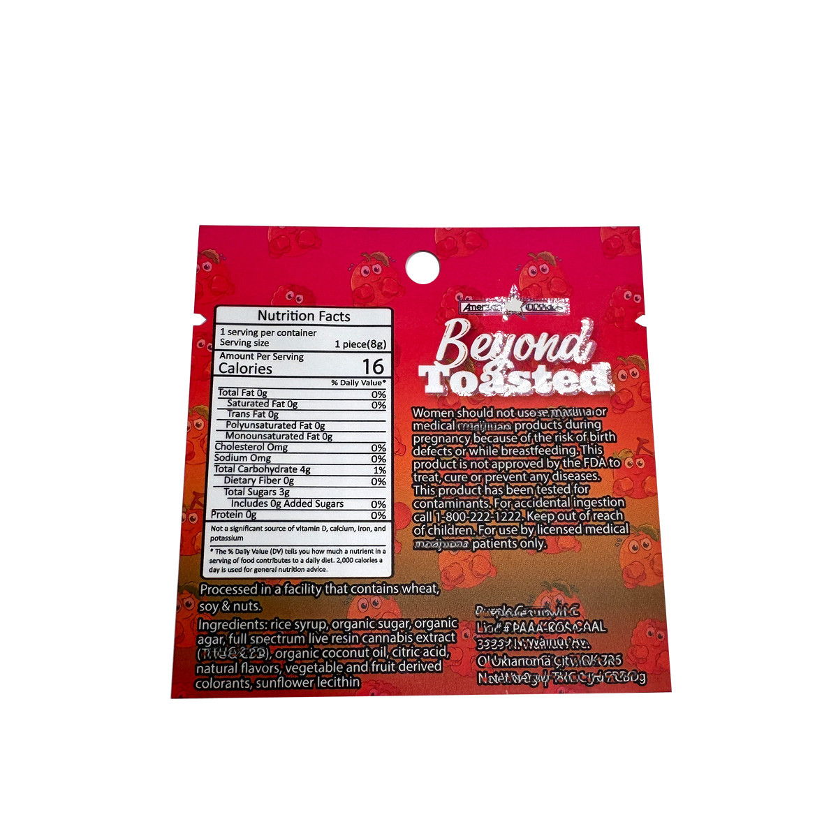 Quality Bottom Open Spot Glossy UV Print Foil Coated Flat 1g Custom Mylar With Hanging for sale