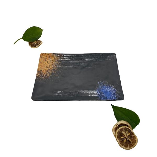 Quality Hotel 8 Inch Melamine Dinner Plates Rectangle With Reliefs Texture for sale