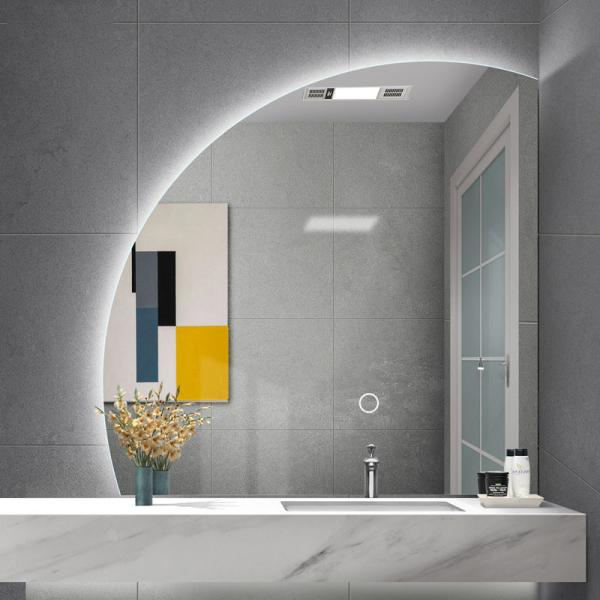 Quality Customized LED Arched Bathroom Mirror Smart Touch Screen Vanity Mirror Anti Fog for sale