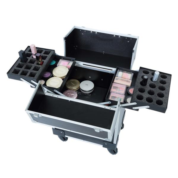 Quality Portable Rolling Pro Makeup Cases,Rolling Cosmetic Organizer for sale