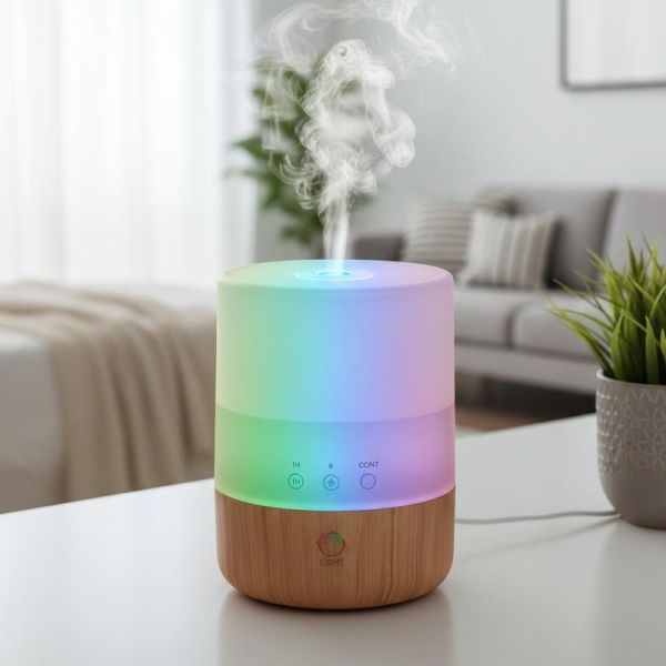 Quality English Ultrasonic Air Humidifier Featuring Timing 1H 3H 6H CONT and 7 Colorful Lights Suitable for Bedroom Living Room for sale