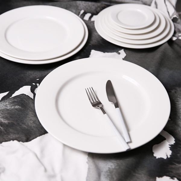 Quality Stocked White Ceramic Dinner Plates for Restaurant Hotel Dinnerware Collection for sale