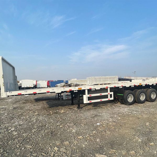 Quality Customizable 3 Axles Flatbed Semi Trailer For Container Transport 13T for sale