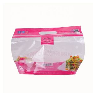 Quality 50 Microns Biodegradable Vegetable Packaging Bag With Air Vents for sale