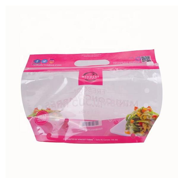 Quality 50 Microns Biodegradable Vegetable Packaging Bag With Air Vents for sale