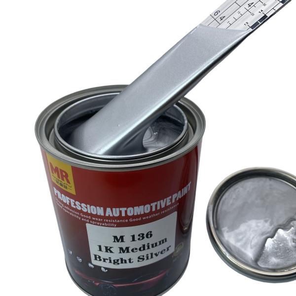 Quality M136 1K Medium Bright Silver Auto Paint Metallic Silver Car Paint Smooth Finish for sale