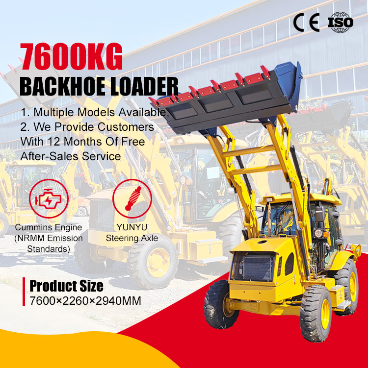 Backhoe loader in operation