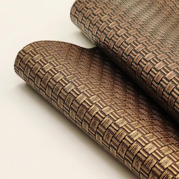 Quality Packaging Bag Faux Leather Projects PVC Knitted Antique Brass Weave for sale