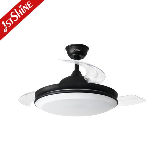 Quality DC Silent Motor LED Retractable Ceiling Fan Light 6 Speed Remote Control for sale