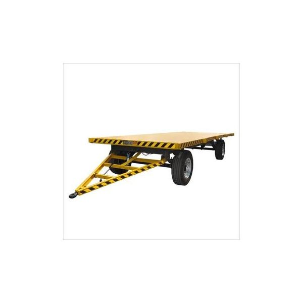 Quality Farm 2-Axles Flat Platform Flatbed Drawbar Full Trailer With Ladder for sale