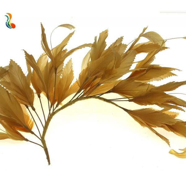 Quality Dyed Stripped Goose Feather Tree Headwear 20x40cm Millinery Supplies for sale