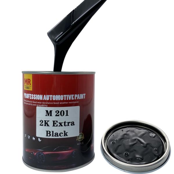 Quality M201 2K Extra Black Automotive Mixing Paint Deep Black High Coverage Solvent for sale