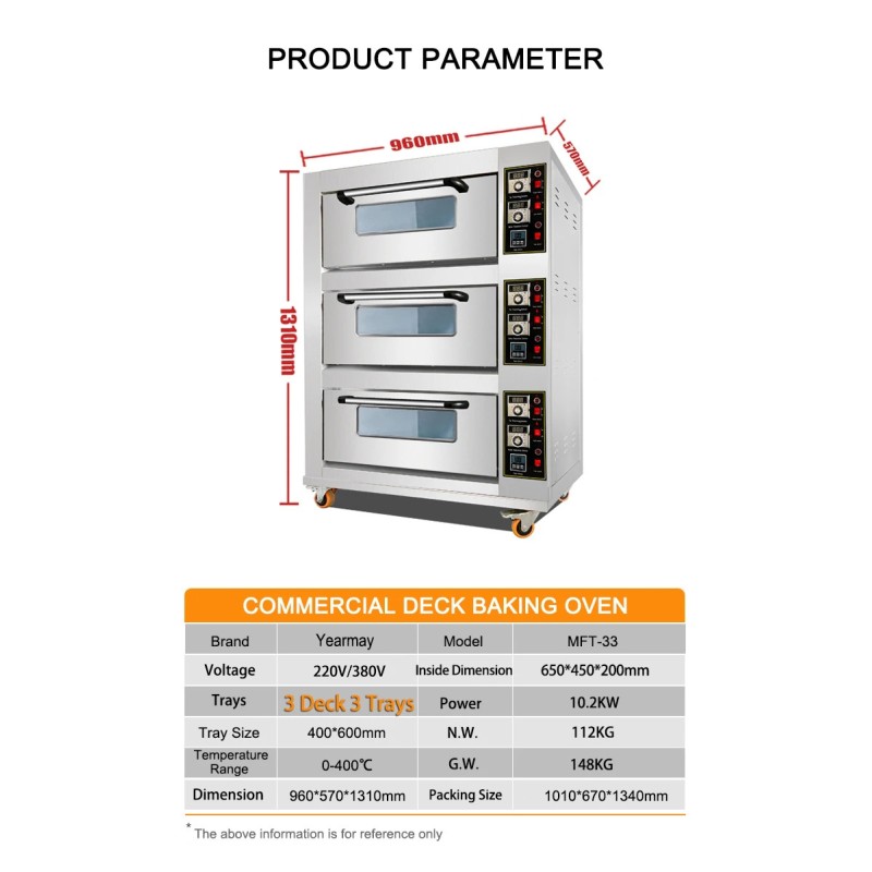Smart Commercial Electric Oven with Individual Temperature Control Baking Oven