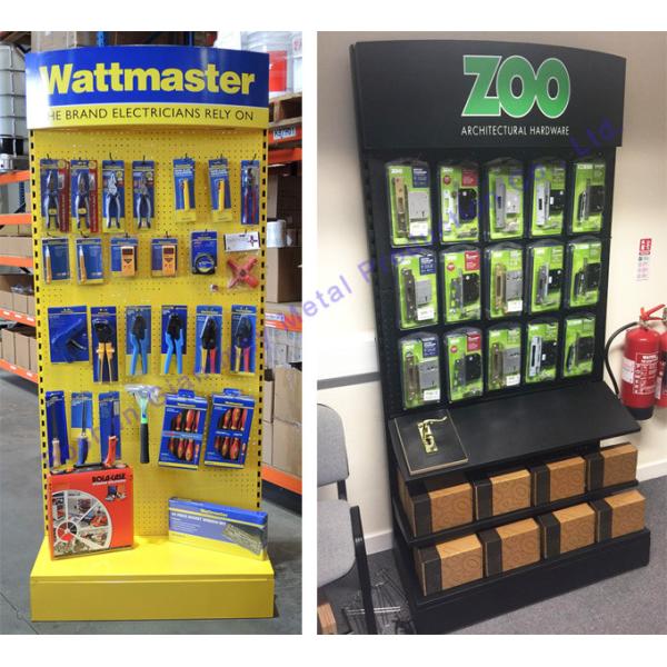 Quality Hardware Pegboard Metal Exhibition Floor Display Stand for sale
