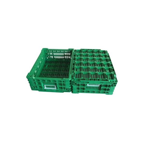 Quality Vegetables Folding Plastic Crate Industrial Fruit Storage Crates 400*300*140mm for sale