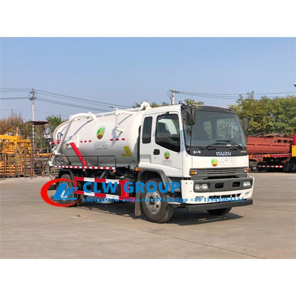 Quality ISUZU FTR 10000L Stainless Steel Vacuum Sewage Suction Truck for sale