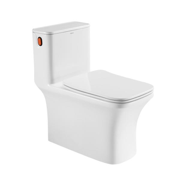 Quality Square Left Side Flush Handle One Piece Toilets S Trap 400mm 1.28 Gpf for sale