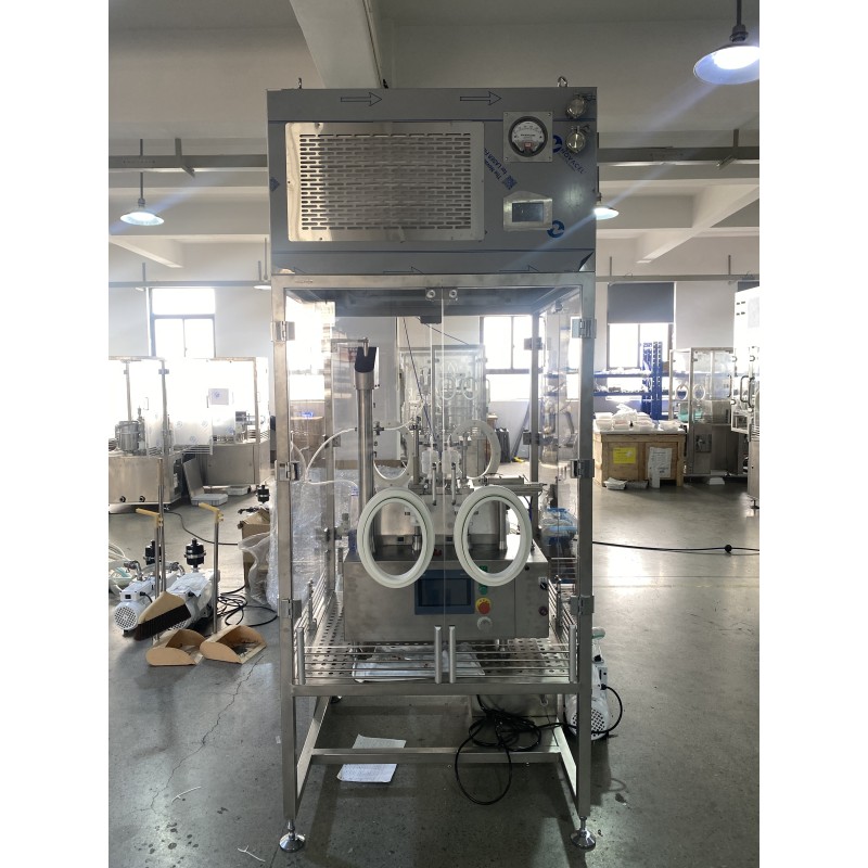 Lab scale desktop vacuum filling machine for syringes and vials