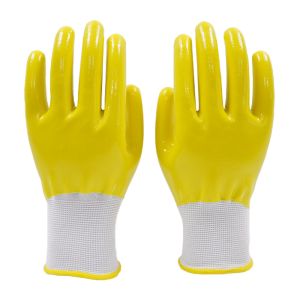 Quality 15 Gauge 70g Oil-Resistant Nitrile Work Gloves Waterproof Protective Polyester for sale