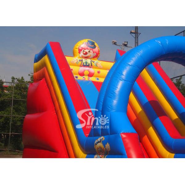 Quality Popular children happy clown inflatable slide with arch full digitally printed for sale