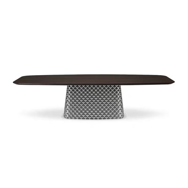 Quality Bright Concave Industrial Wood Kitchen Table , Rectangle Rustic Wood Dining for sale