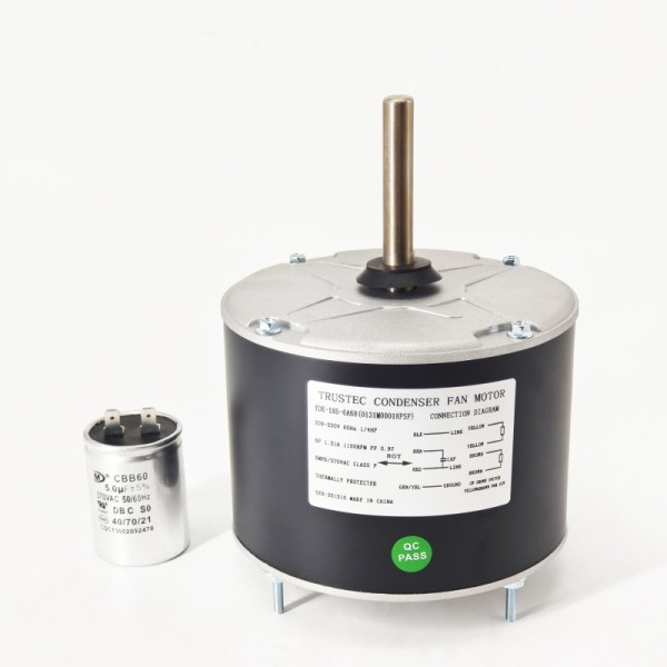 Quality 48 Frame Condenser Fan Motor - 1/4HP 208/230V 60HZ 1100RPM 5uF/370V CW/CCW Rotation  - 0131M00018PSP Replacement Motor for sale