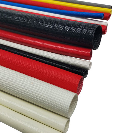 Quality 200c Silicone Fiberglass Sleeve 4kv , Fireproof Silicone Coated Fiberglass for sale
