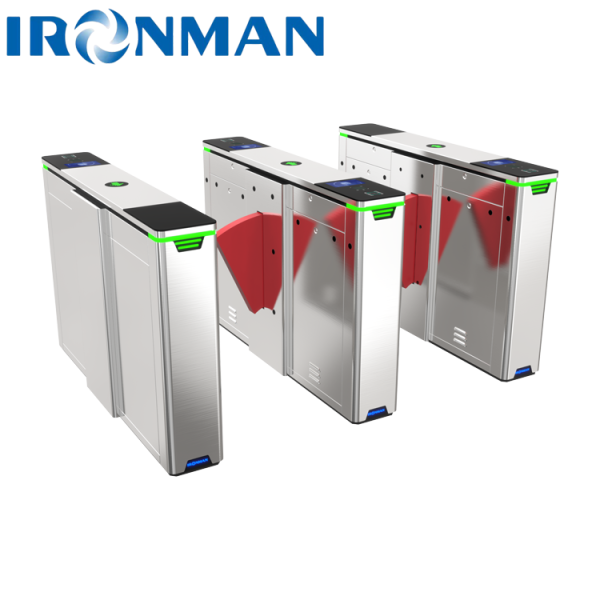 Quality High-Security Flap Barrier Turnstile with 12 Infrared Sensors and 304 Stainless Steel Gear-Driven Access Control Gate for sale