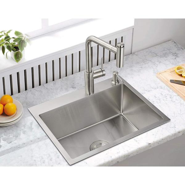 Quality 70x45 Topmount Stainless Steel Kitchen Sink Rectangular 16 Gauge Single for sale