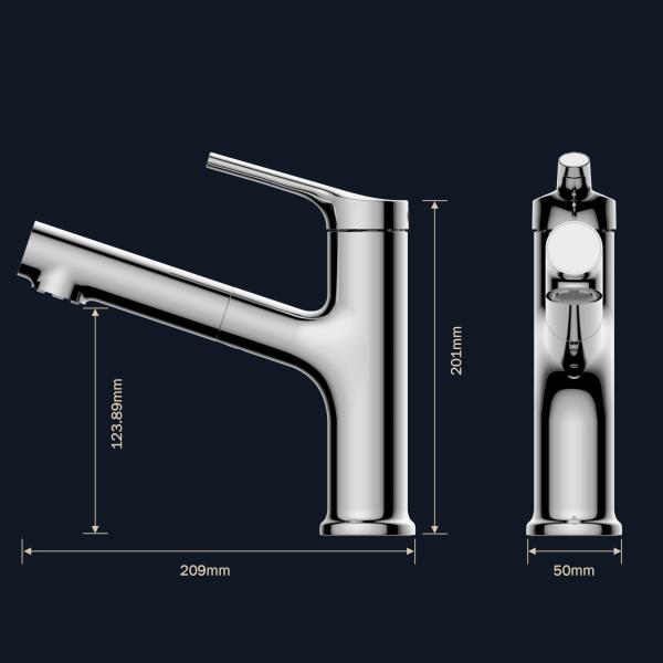 Quality Tight Deck Installation Retractable Wash Basin Taps Easy To Use Temperature for sale