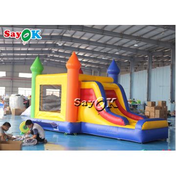 Quality 6*4m Pvc Air Jumping Bouncing Castles With Slide Commercial Inflatable Bouncer for sale