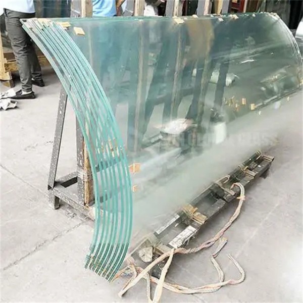 Quality Top Grade Fine Polished Edge Tempered Curved Glass for Hall and Mall Applications for sale