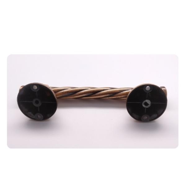 Quality 26*6.5cm Fixed Point Antique Coffin Handles Copper Finished With Twisted Steel for sale