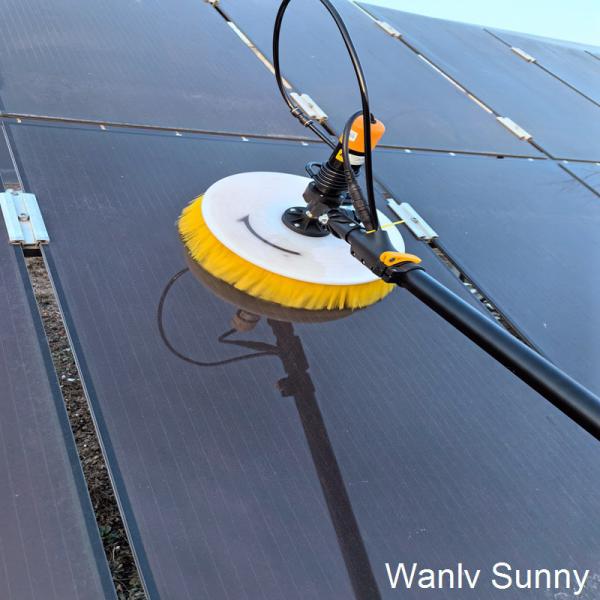 Quality Semi-automatic Wanlv Sunny Single Head Rotary Brush for Solar Panel Cleaning CE Certified and 3.5 Meters Adjustable Water Fed Pole for sale