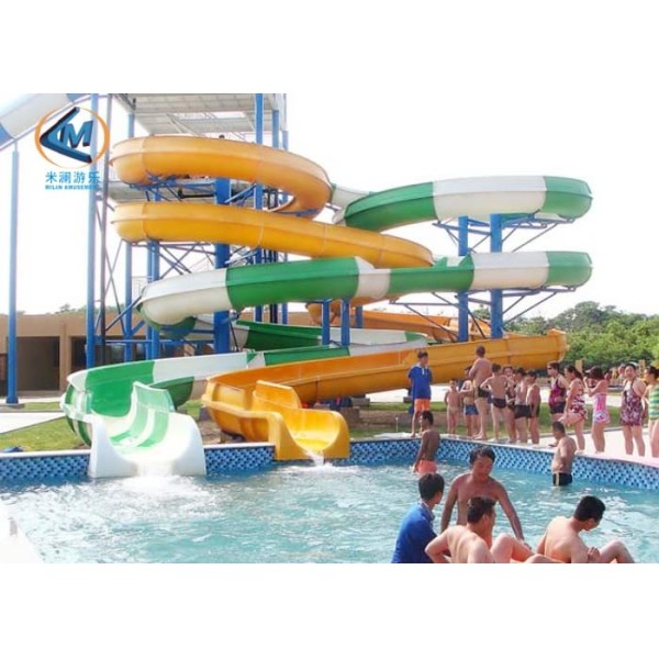 Quality Large Spira Slide And Straight Slide Combination Water Slide for sale