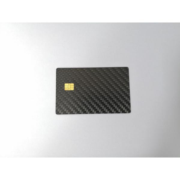 Quality 85x54x0.8mm Carbon Fiber Card With SLE4442 Small Contact Chip for sale