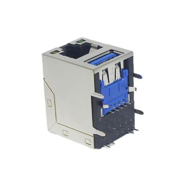 Quality PBT RJ45 Female Connector Socket Port With USB 3.0 Type A Connector for sale