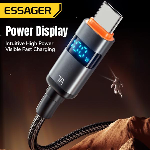 Quality ESSAGER ES-X61 USB A to C Cable 100W Fast Charging Grey for sale